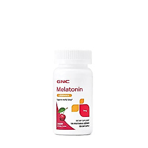GNC Melatonin 1mg - Cherry, 120 Lozenges, Supports Restful Sleep