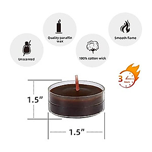 Jeco Inc. 12pk Rain Lissed Oak Leaf Brown TeaLight Candles, 1.75&quotD x 0.75&Quoth