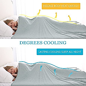 CHOSHOME Cooling Blanket for Hot Sleepers Lightweight Summer Cold Thin Blankets for Sleeping, Hot Flashes Night Sweats, Soft Blanket for Bed, Twin Size, Green