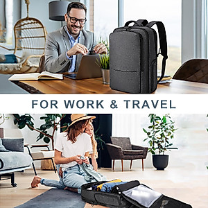 BERTASCHE Travel Backpack For Men, Large Carry On Backpack Fits 17.3 Inch Laptop Airline Approved Weekender Suitcase Bag for College Work Camping, Black