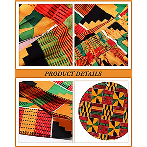 Haysandy 3 Pcs Women African Ankara Print Traditional Costume Set Long Maxi Dress Headwraps Scarf Drop Dangle Earrings(X-Large)