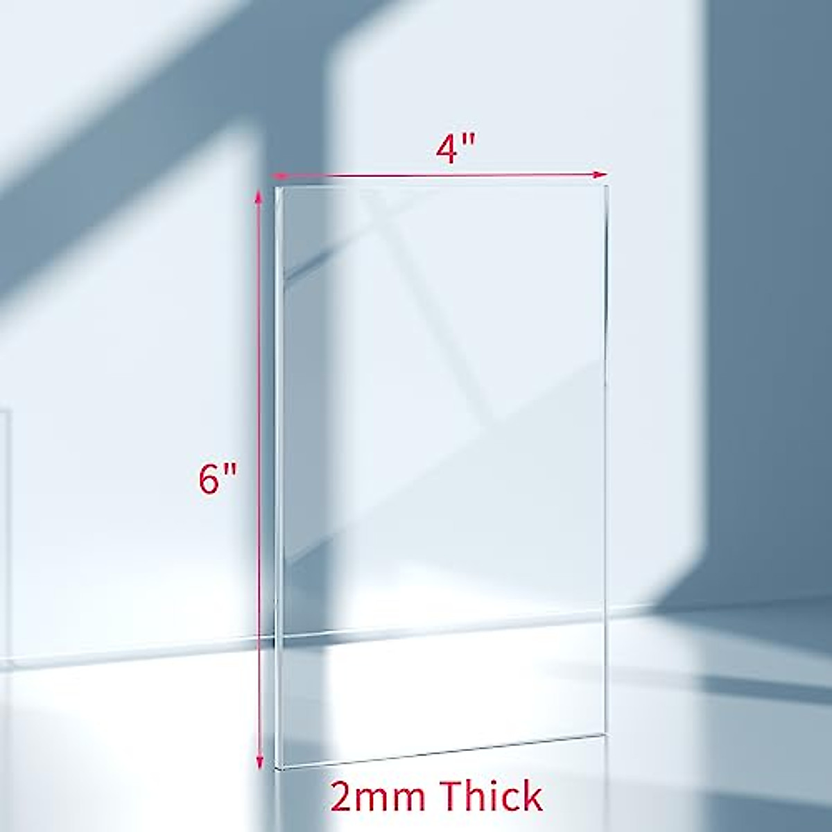 Acrylic Sheets Clear Plexiglass Board 4"x6" 2mm Thick 20 Packs Transparent PET Sheets with Protective Film and Protective Corners for Craft, Sign, Picture Frame Replacement, DIY Display Projects