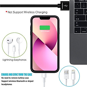 Battery Case for iPhone 13 Mini, Full Encircle 6000mAh Ultra-Slim Rechargeable Portable Charging Cover Extended Battery Pack Compatible with iPhone 13 Mini (5.4 inch) Charger Case with Carplay-Black