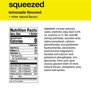 vitaminwater zero Squeezed, 16.9 fl oz (pack of 6)