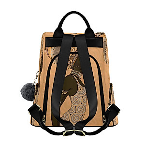 ALAZA Beautiful African American Woman in Turban Backpack with Keychain for Woman Ladies