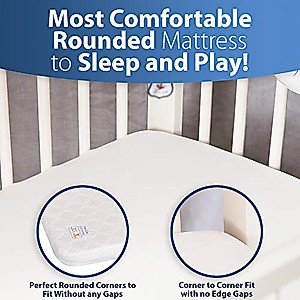 Sleepah Pack and Play Mattress Tri-Fold Double Sided Pad (Firm for Babies) & Soft Memory Foam (for Toddlers) Play Yard Mattress Pad Fits Most Pack N Play Playpens Cribs Foldable with Cary Bag