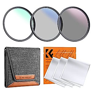 K&F Concept 55mm UV/CPL/ND Lens Filter Kit (3 Pieces)-18 Multi-Layer Coatings, UV Filter + Polarizer Filter + Neutral Density Filter (ND4) + Cleaning Cloth+ Filter Pouch for Camera Lens (K-Series)