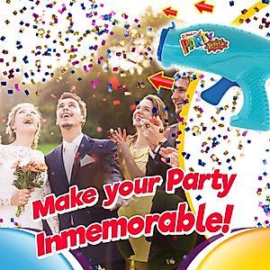 JA-RU Confetti Party Poppers Gun (2 Guns & 56 Shots) Party Supplies Reusable Multicolor Metallic Confetti Poppers Gun Confetti Gun, Party Favors or Kids and Adults Birthday Parties.955-2-956-2s