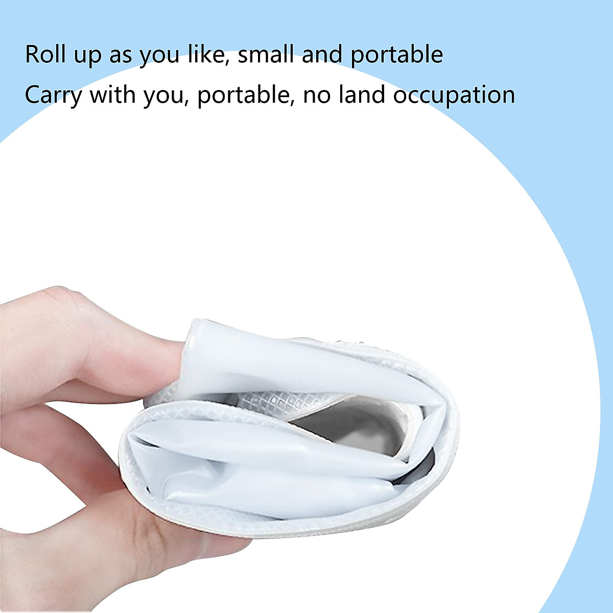 Rain Boot Waterproof Shoes Covers, Sand Control Non-Slip Shoe Cover Galoshes, PVC Rubber Sole Reusable Rain Snow Boots Overshoes for Cycling Outdoor Camping Fishing Garden Travel (L, Transparent)