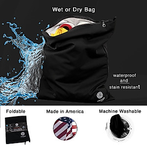 Waterproof Sweaty Clothes Bag Antimicrobial Wet Dry Pouch Inhibits Bacteria & Smelly Odor from Dirty Sport Laundry & Swimsuits for Fresh Gym Bag & Travel Luggage 14.5 X 17 inch Eco Made In USA