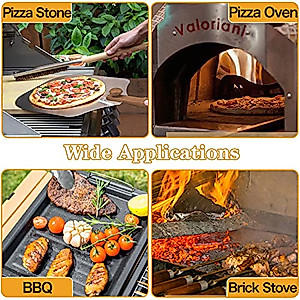 Pizza Oven Brush with Scraper Brass Bristles for Pizza Oven 21inch Pizza Stone Brush, Pizza Oven Accessories for Outdoor Grill Cooking