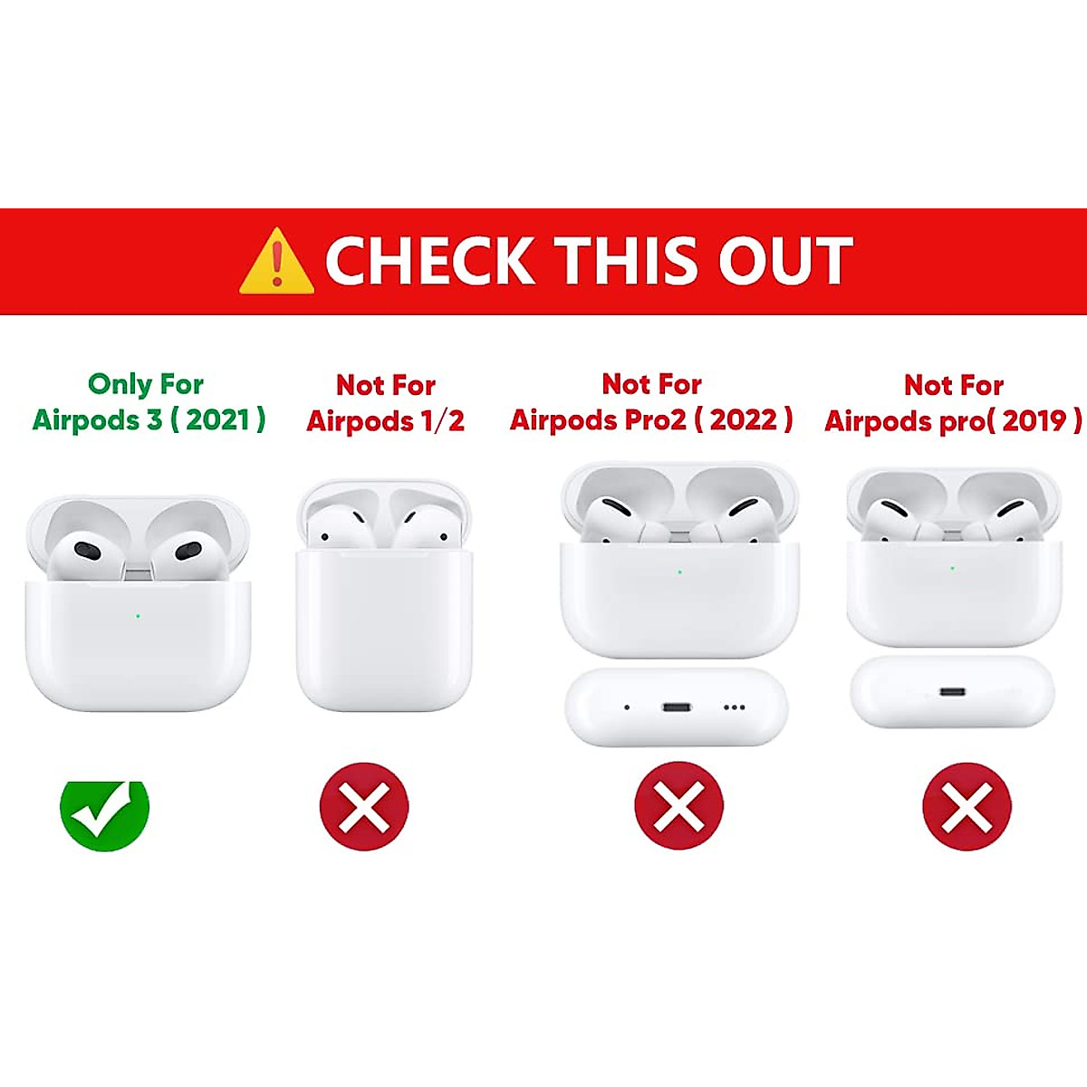 (3Pack) Case for Airpods 3rd Generation, BGAANM Silicone Airpods 3 Case Protective Cover with Cute Funny Skin Design, with Keychain (Nutella+Bubba+G)