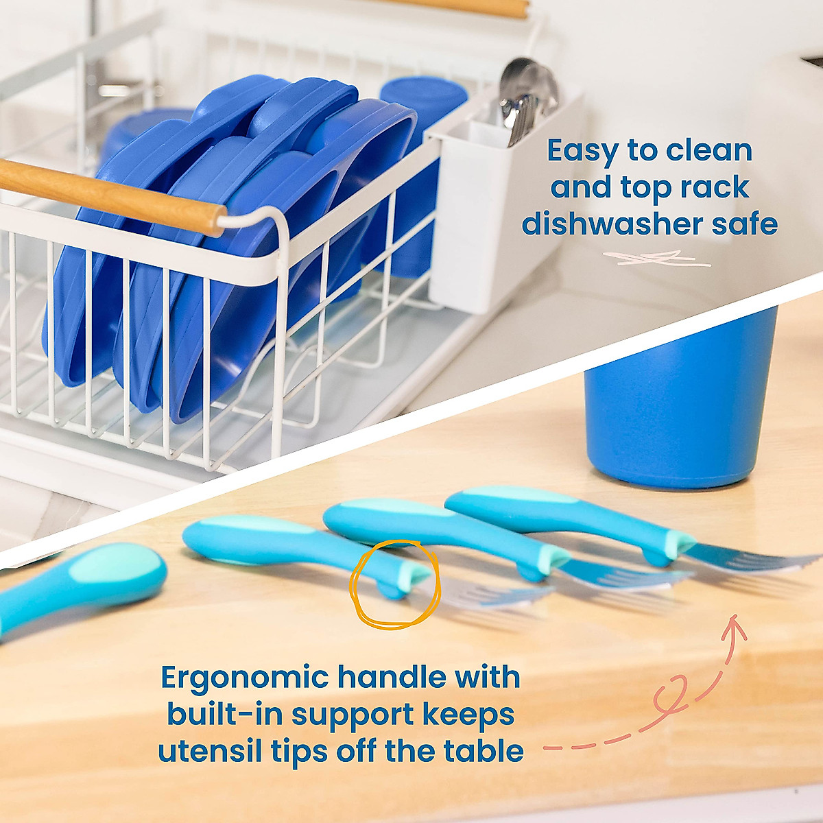 ECR4Kids My First Meal Pal Combo Set, Children's Tableware, Blue, 15-Piece