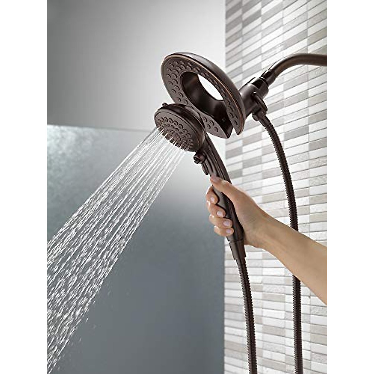 DELTA FAUCET 58569-RB25-PK In2ition HSSH 2.5 GPM 5-Setting Combo, Water Flow, Venetian Bronze