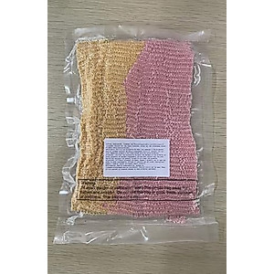 2 Pieces African Net Sponge Exfoliating Net African Body Scrubber Bath Rag Washcloth Towel Shower Body Back Scrubber Skin Smoother for Daily Use or Stocking Stuffer (Peach Pink, Creamy)