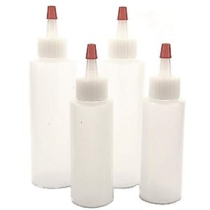 4 Pack Combo (2 Each: 4 Oz, 2 Oz) Mini Squeeze Bottles - Food Grade Translucent BPA-Free LDPE w Yorker Cap for Arts, Crafts, Glue, Icing, Sauce, Condiments, Cake Decorating 60mL 120mL