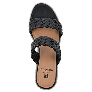 WHITE MOUNTAIN Women's Yoyo Platform Sandal, Black/Smooth, 8 M
