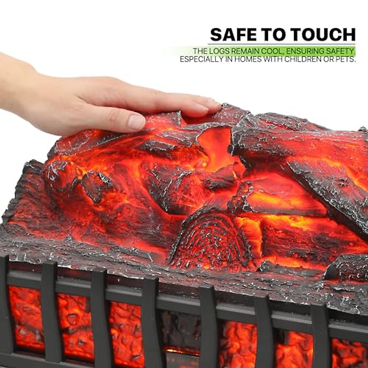 Magshion 20-Inch 1500W Electric Faux Log Fireplace Insert Heater with Fan and Remote Control