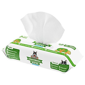 Pogi's Dog Grooming Wipes - 100 Dog Wipes for Cleaning and Deodorizing - Plant-Based, Hypoallergenic Pet Wipes for Dogs, Puppy Wipes - Quick Bath Dog Wipes for Paws, Butt, & Body - Fragrance Free