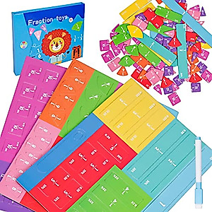 Fennoral 110PCS Fraction Manipulatives,Rainbow Magnetic Fraction Tiles Circles Activity Set Teacher Supplies,Homeschool Supplies Math Manipulatives for Elementary School Home