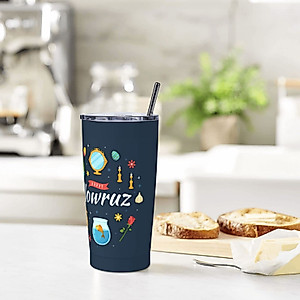 Uniwneds Happy Nowruz Mugs Stainless Steel Tumbler With Lid And Straw 20 Oz Insulated Travel Coffee Mugs Cap Bottle Gifts For Women Men