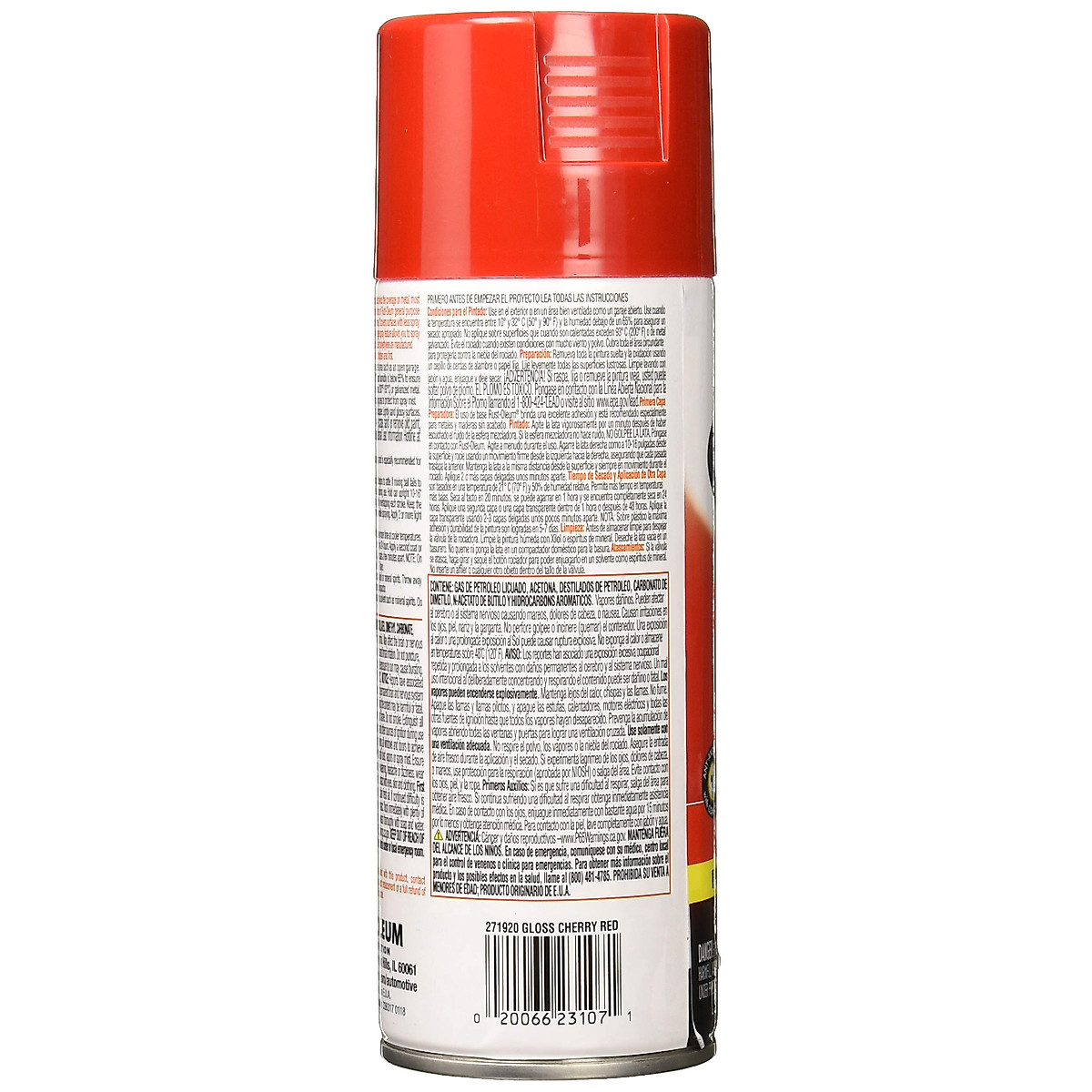 Rust-Oleum 271920 Acrylic Enamel 2X Spray Paint, 12 oz, Gloss Cherry Red