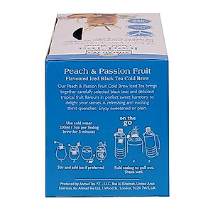 Ahmad Tea Black Tea, Cold Brew Peach and Passion Fruit Teabags, Iced Tea, 20 ct (Pack of 6) - Caffeinated and Sugar-Free