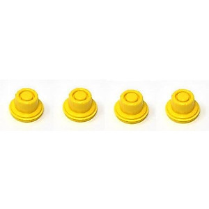 4 Pack Replacement YELLOW SPOUT CAPS Top Hat Style fits # 900302 900092 BLITZ Gas Can Spout Cap fits self venting gas can Aftermarket (SPOUTS NOT INCLUDED)