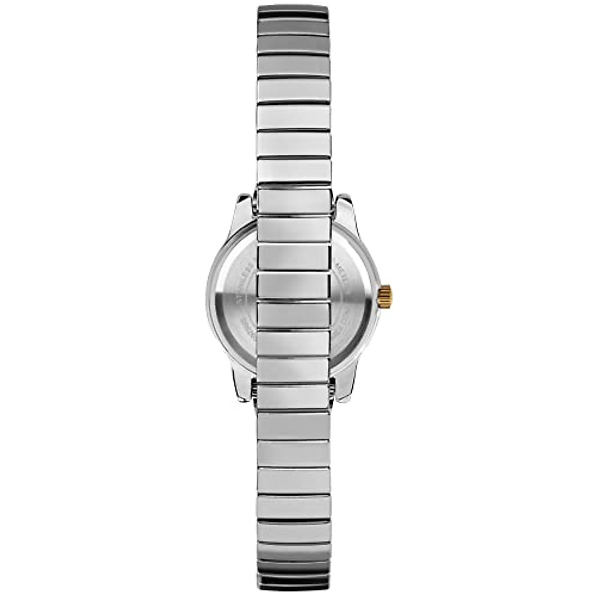 Timex Women's Fashion Stretch Bangle 25mm Watch - Two-Tone Expansion Band Silver-Tone Dial Two-Tone Case