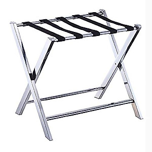 Luggage Racks- Hotel Stainless Steel Luggage Rack Hotel Bedroom Clothes Rack Home Folding Room Floor Rack -45☓54.5☓68cm