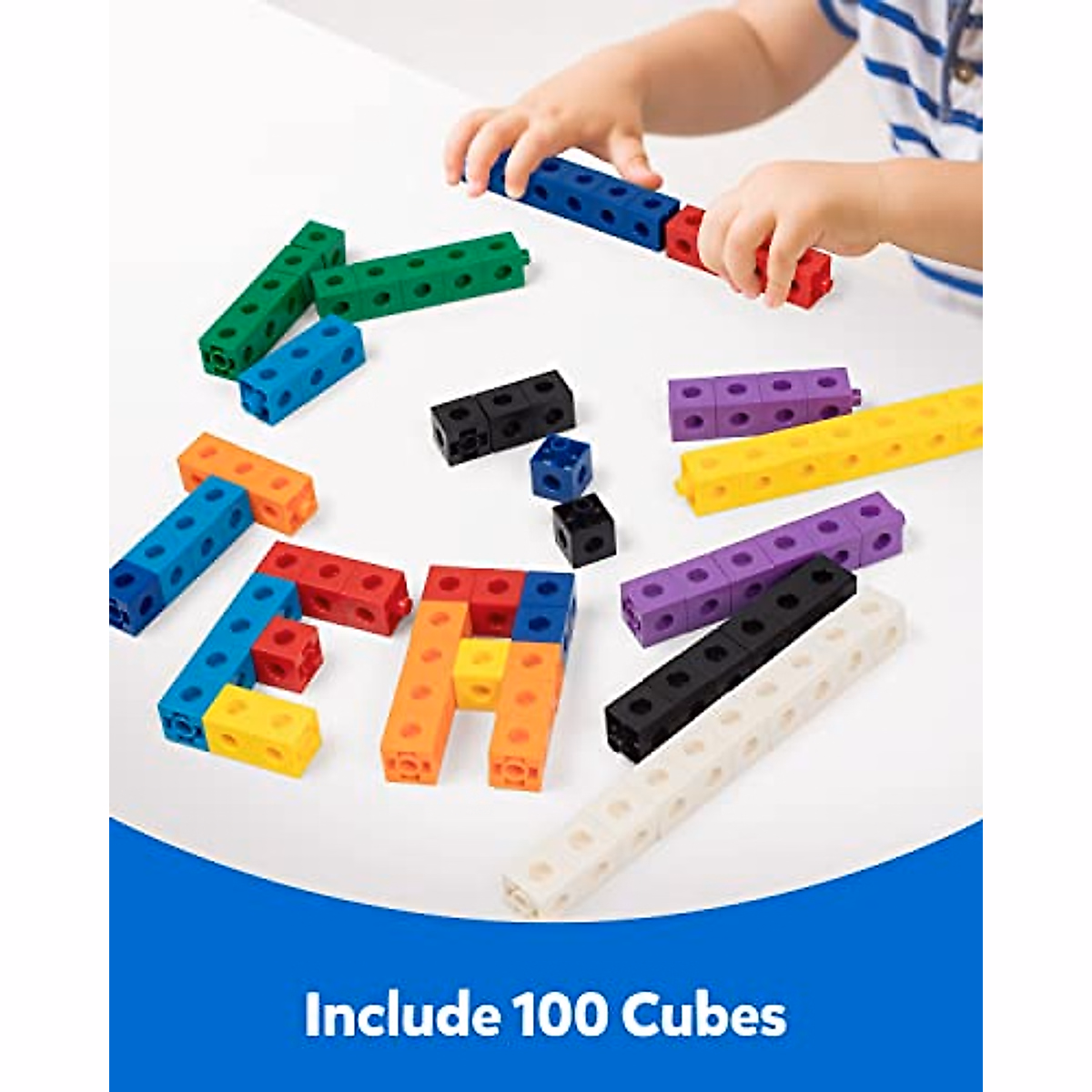 Coogam Math Cubes, Manipulatives Number Counting Blocks with Activity Snap Linking Cube Math Construction Toy Gift for Preschool Kindergarten Learning