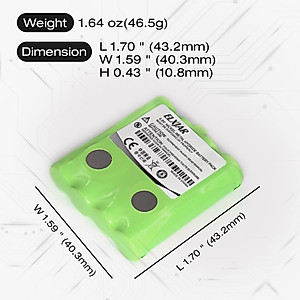 elxjar (2-Pack) 4.8V 700mAh Ni-MH Battery Replacement for Cisco GA-cm, FA-NICD, Cobra FA-BP FA-CK GA-cm GA-CR GA-CT IXNN4002A, EMSI iFlex-MT Plus