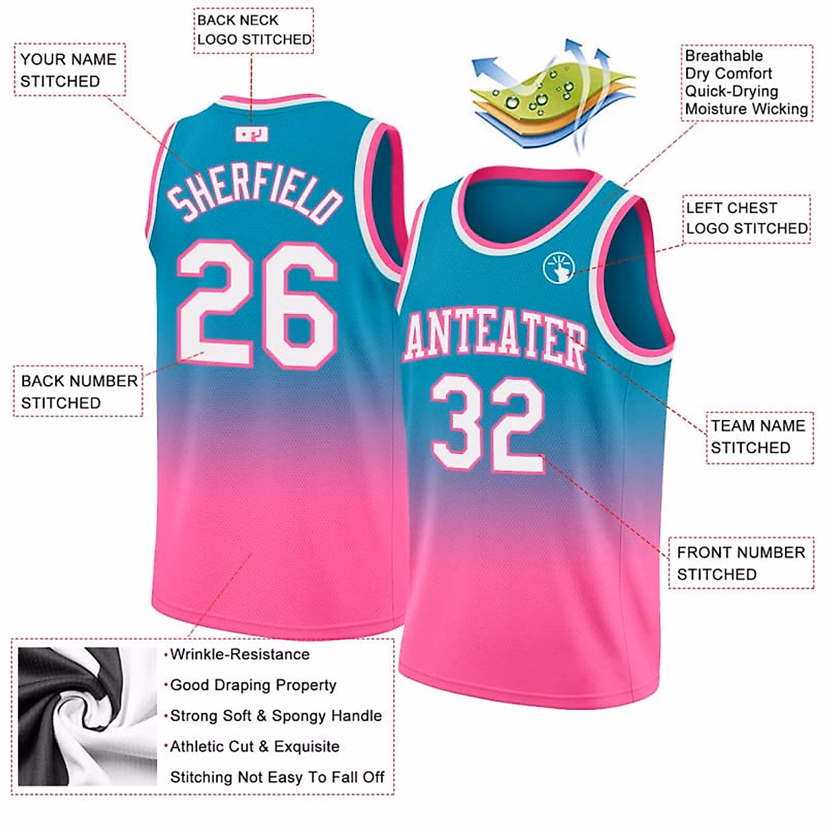 Custom Color Crash Gradient Basketball Jersey Men/Women/Youth DIY Your Personalize Stitched/Printed Letters and Numbers Logo