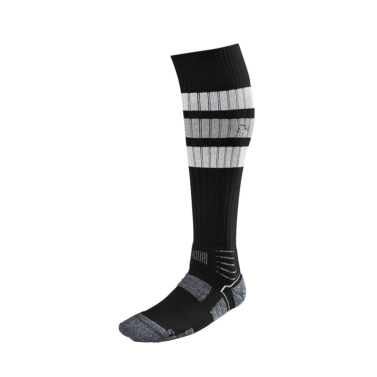 EvoShield Men S Striped Game Socks, Black, X-Large US