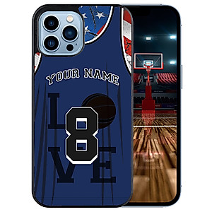 Custom Basketball Jersey Design Your Own Personalized Name and Number Rubber Cover Phone case for Samsung Galaxy A15/A25/A14/A54/A53 5G/A03S/A02S/A10E/A12/A13/A32/A33/A42/A51/A52/A71