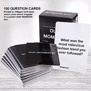 OUR MOMENTS Women: 100 Women Conversation Starters - Fun Conversation Card Game for Bachelorette Parties, Ladies Night Games, Getaways, Gift for Women Birthday, Game Nights - Girls Night Party Games