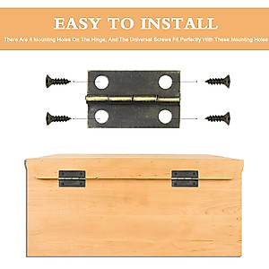60Pcs Small Mini Hinges for Wooden Box, Crafts, Jewelry Box, Bird House, Bronze Small Box Hinges with 260 Pcs Screws