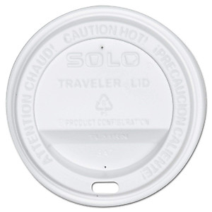 SOLO TLP316-0007 White Traveler Lid for SSP and Bare Paper Hot Cup - 2 Packs of 100 (200 Lids Total)