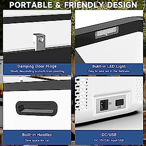 UKKISO 12 Volt Refrigerator for Car: 20L Portable Fridge Car Cooler -4℉-68℉ RV Electric Compressor Cooler APP Control Mini Fridge and Freezer, 12/24V DC and 100-240V AC for Travel, Camping