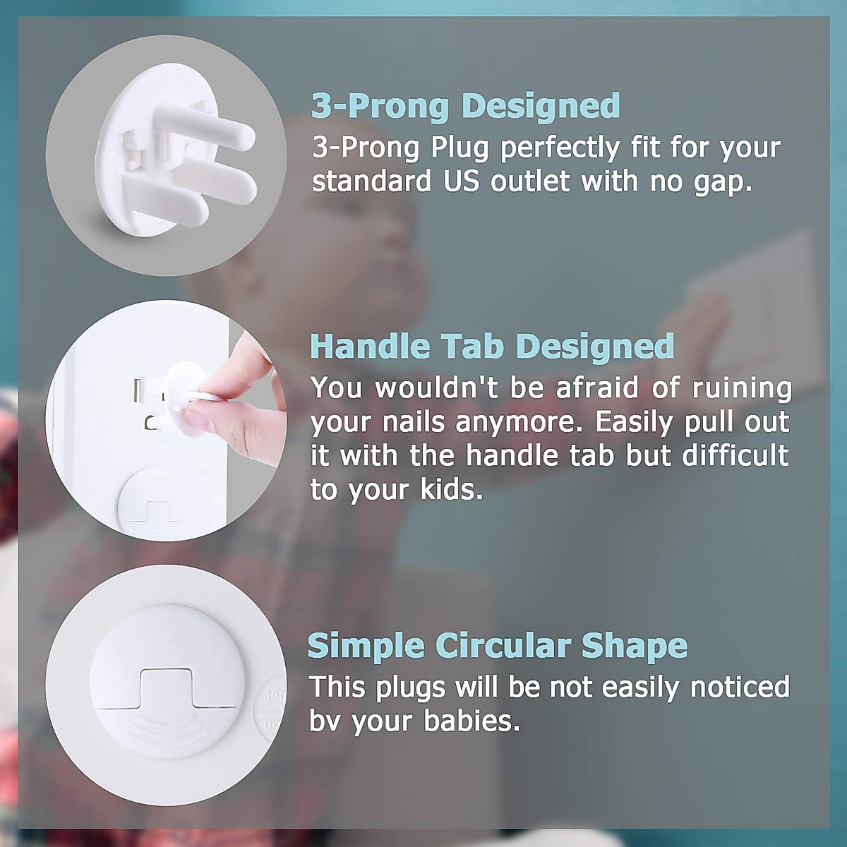 PRObebi Outlet Covers Baby Proofing 52 Pack, Plug Covers for Electrical Outlets, Outlet Plugs Baby Proof for Kids House (White)