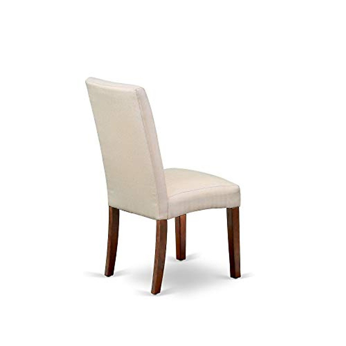 East West Furniture HBDR3-MAH-01 3 Piece Dining Room Furniture Set Contains a Round Dining Table with Pedestal and 2 Cream Linen Fabric Upholstered Parson Chairs, 42x42 Inch, Mahogany