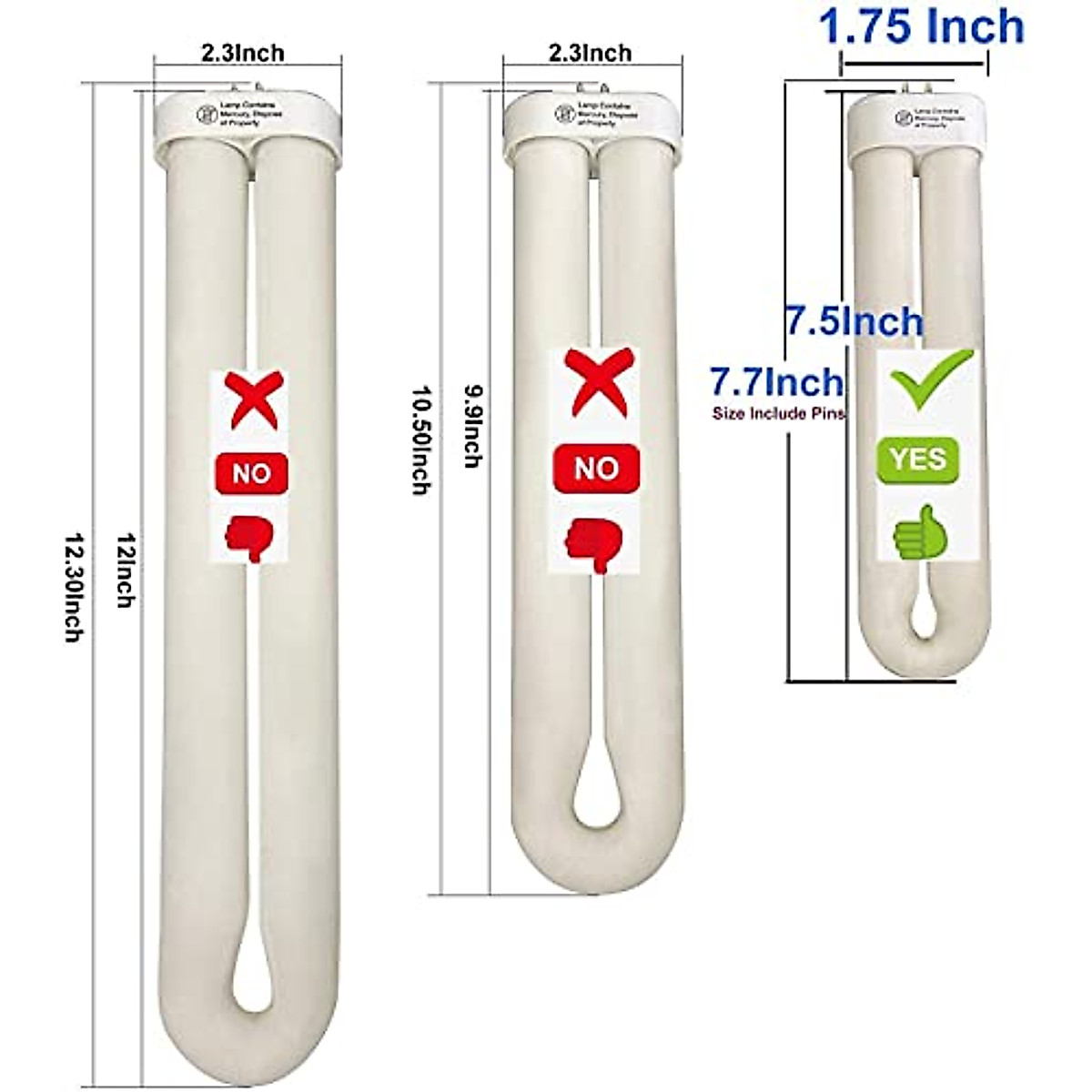 BF35 Replacement BL Bulb, 7.5 inch Length, Compatible for Flowtron BK-15D, Stinger FP15, TZ15,BB-15WHT,15W U Shape BF35C