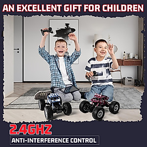 28℃ 1:14 Remote Control Truck for Adults and Kids - 4x4, 4WD Off Road Monster Truck with Metal Shell,Dual Motors,Waterproof Monster RC Truck (Red)