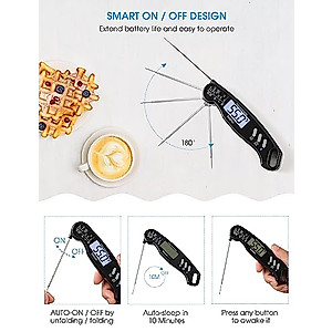 Searon Meat Thermometer,Digital Food Thermometer with Instant Read Out,Backlight and Waterproof,Kitchen Thermometer for BBQ Grilling, Smoker, Baking Turkey