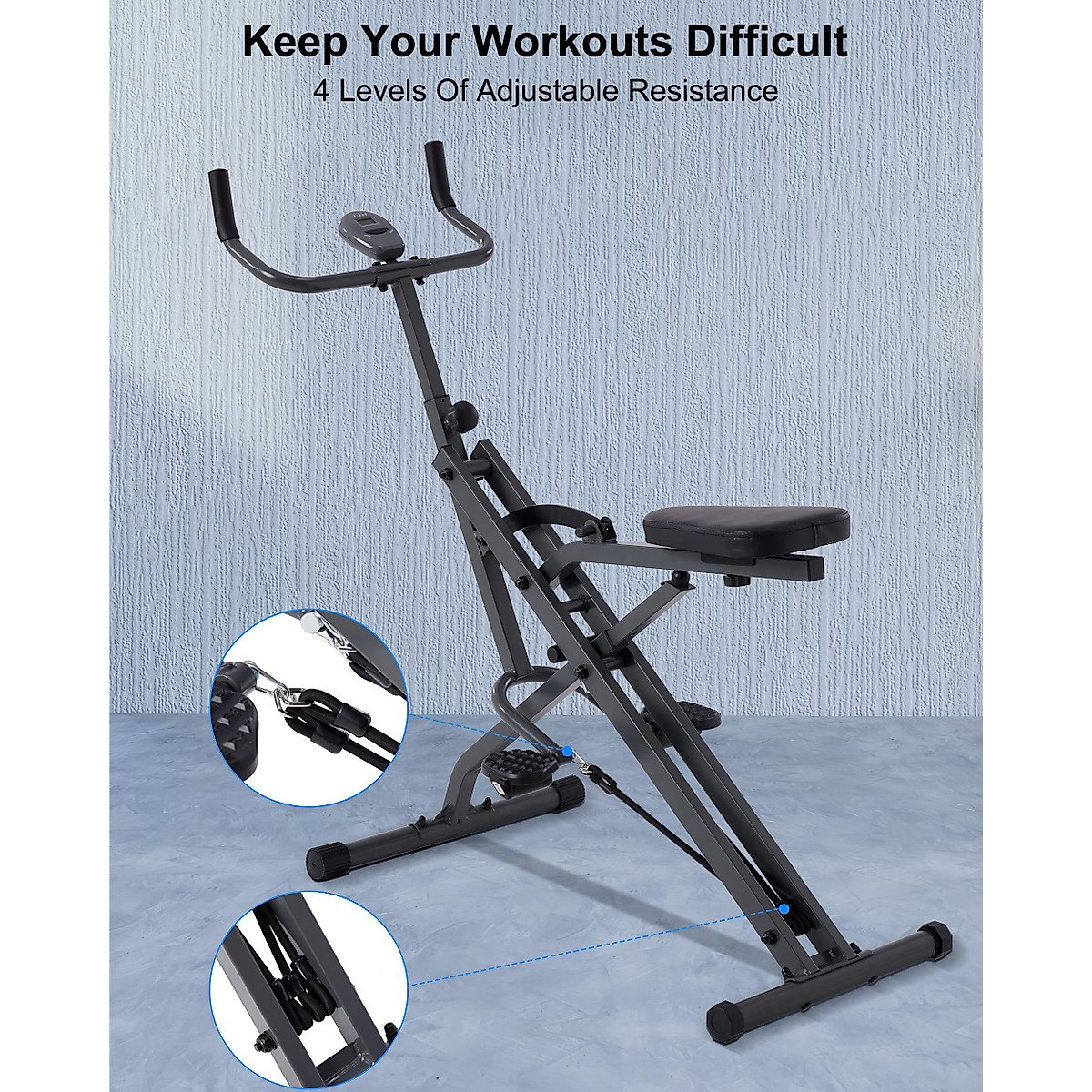 Squat Machine, BORGUSI R303 2 in 1 Squat Rowing Machine, Easy Assembly & Foldable Exercise Equipment, Glute Trainer Machine, Butt & Leg Home Workout Machine