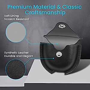 Fintie Protective Case for Google Pixel Buds Pro (2022), Premium PU Leather Slim Fit Metal Snap Closure Portable Cover Skin with Keychain, Black