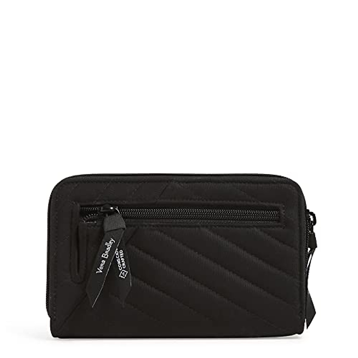 Vera Bradley Women's Cotton Turnlock Wallet With RFID Protection, Black, One Size