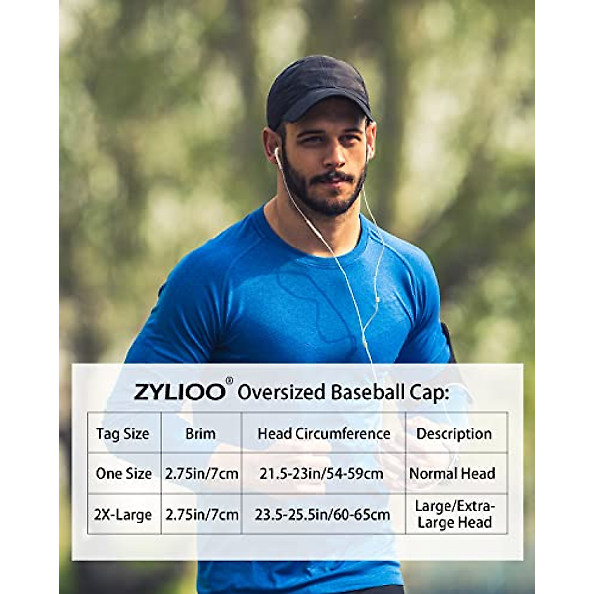 Oversize XXL Quick Dry Baseball Cap,Low Profile UPF Dad Hat,Adjustable Large Running Hats for Big Head 23.5"-25.5"