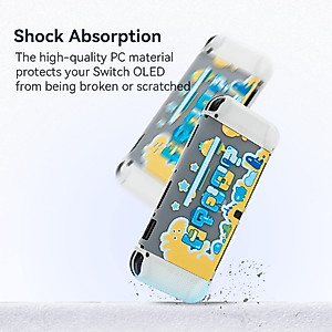 GeekShare Protective Case Slim Cover Case Compatible with Nintendo Switch OLED and Joy-Con - Shock-Absorption and Anti-Scratch - Alien