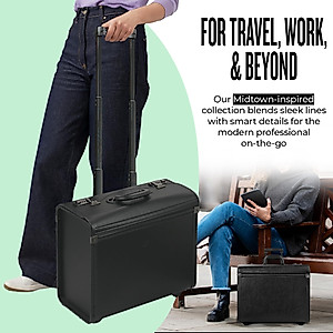 Solo Lincoln Hard Sided Rolling Catalog Case, Black